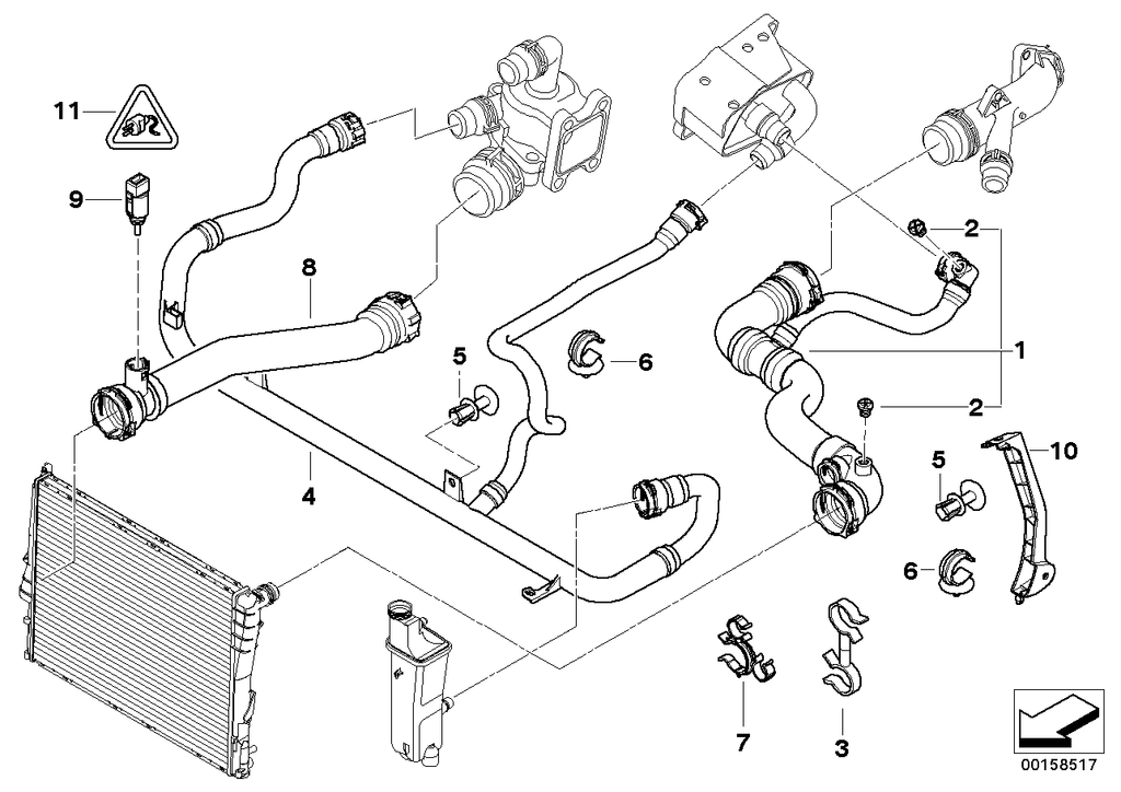 BMW Engine Radiator Coolant Water Hose 3940 | V1 Parts NZ