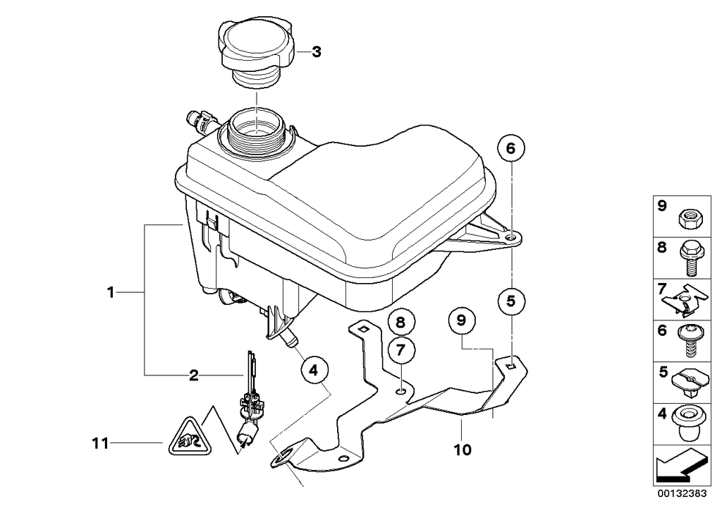 BMW Radiator Coolant Expansion Tank with Sensor 17137800292 | V1 Parts NZ
