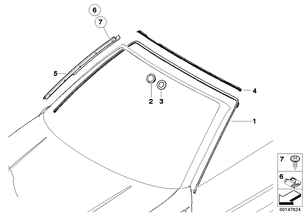 BMW Windscreen Moulding 51718233413 | V1 Parts NZ