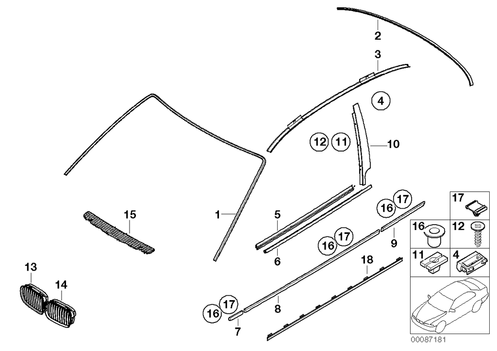 Genuine BMW Radiator Kidney Grille 51138208490 | V1 Parts NZ