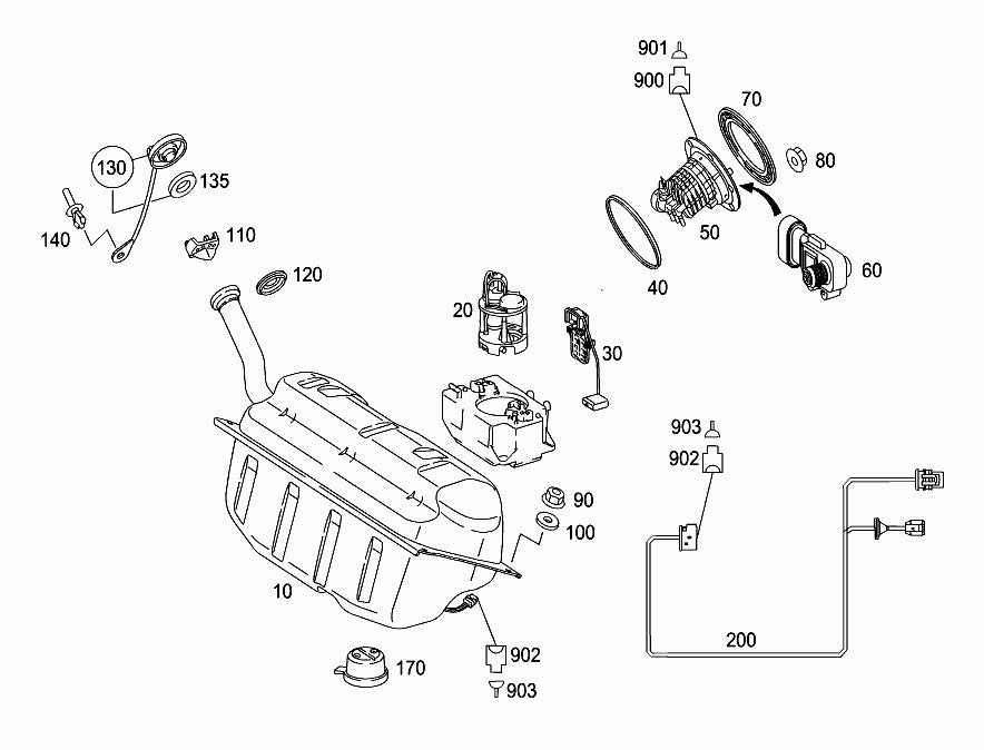 Genuine Mercedes-Benz Fuel Cap Tether Expansion Rivet Clip 0019902392 ...