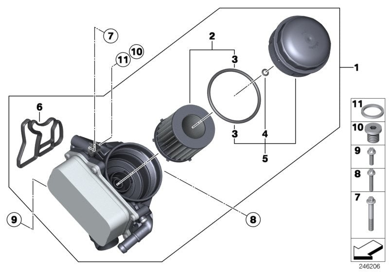 Genuine Mann BMW Engine Oil Filter and Seal Kit 11427953125 11428683204 ...